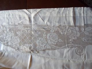 Lemzuolo + 2 Federe in Lino Ricamato Sfilato 400