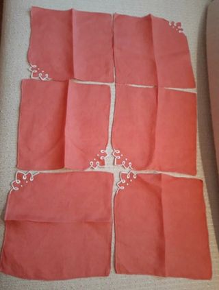 6 tovaglioli ricamati a mano 