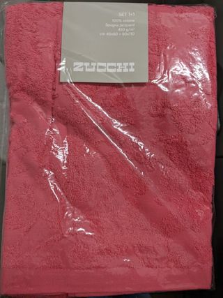 Set asciugamani viso + ospite Zucchi color corallo