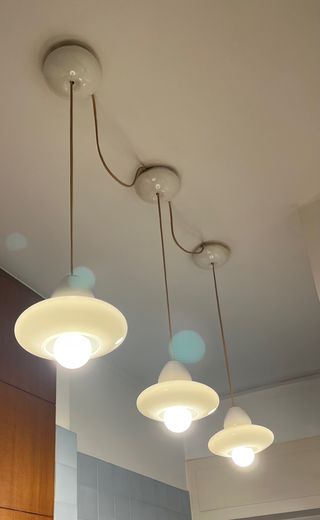 Lampadario triplo bianco 
