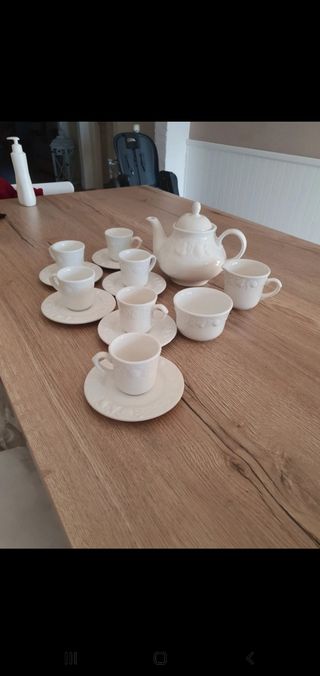 Set di teiera lattiera zuccheriera 6 tazzine caffe