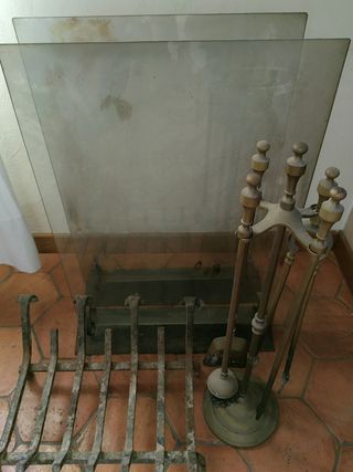 alari camino vetri braciere trespolo