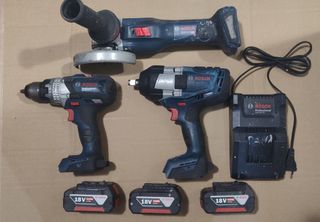 kit Combo Bosch GWS + GDS + GSB 18V Batterie 4ah
