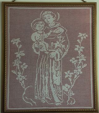 Quadro ad uncinetto realizzato a mano 