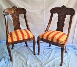 2 sedia a gondola Carlo X - in Noce massello epoca