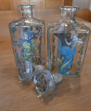 Coppia bottiglie liquore vintage