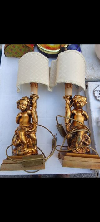 Abat-jour Angeli dorati,in porcellana