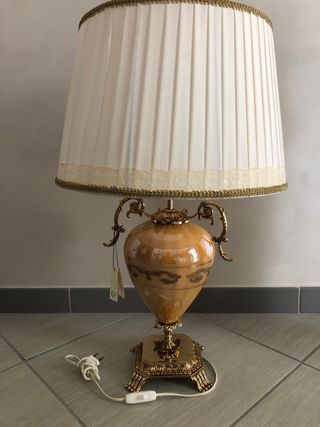 Lampada vintage color panna, oro, ocre
