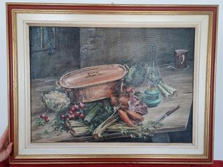 Dipinto di natura morta con cornice antica 