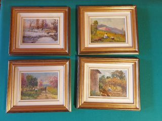 4 quadretti Olio su tavola 