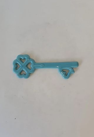 CHIAVE IN CERAMICA AZZURRA NUOVA CON CARTELLINO