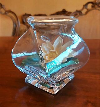 Vaso cristallo al piombo lavorazione a mano.