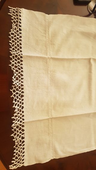 Asciugamani cotone con frange color panna 