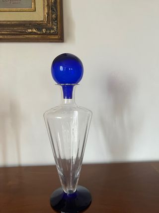 Vaso ad ampolla in vetro vintage anni 80