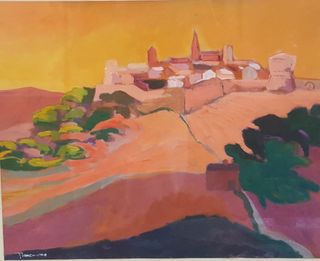 Grande dipinto ad olio | Paesaggio picassiano 