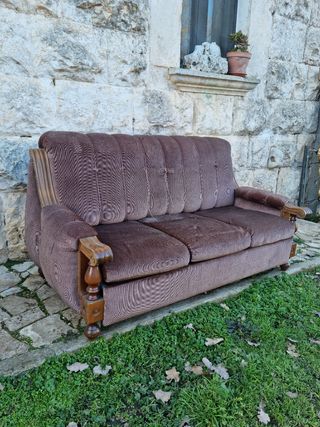 Divano letto in legno antico 