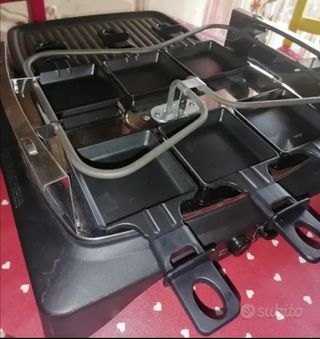 Piastra elettrica con griglia Raclette antiaderent