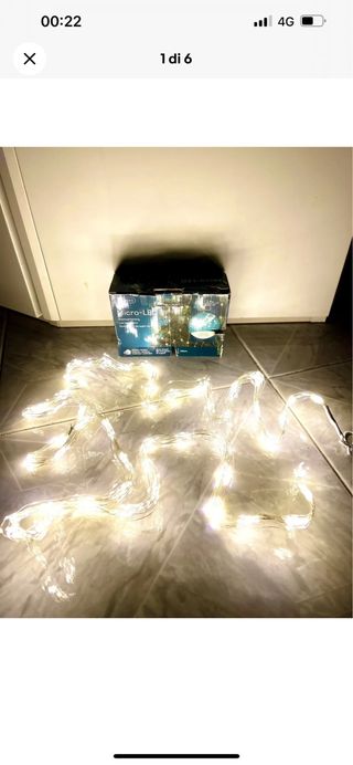 Microled luci a cascata Natale albero fili bianco 