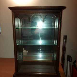 vetrinetta modernariato in legno.