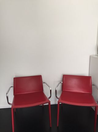 Sedie rosse in pelle 
