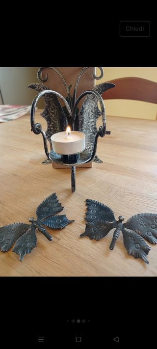 portacandele e ferma tenda a farfalla