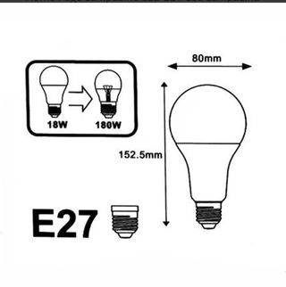 LAMPADINA A LED E27 A80 18W LED PASSO GROSSO
