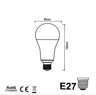 LAMPADINA A LED E27 A80 20W LED PASSO GROSSO
