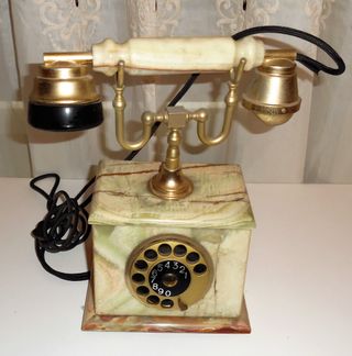 Telefono Vintage a disco con base in onice