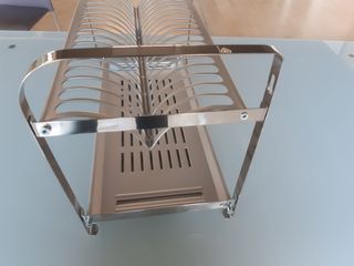 Scolapiatti da appoggio in alluminio opaco con vas