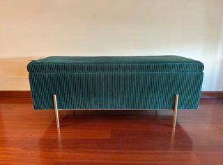 Panca verde turchese con puof 