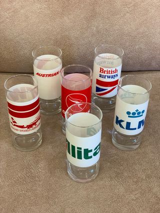 Nr. 6 bicchieri di compagnie aeree