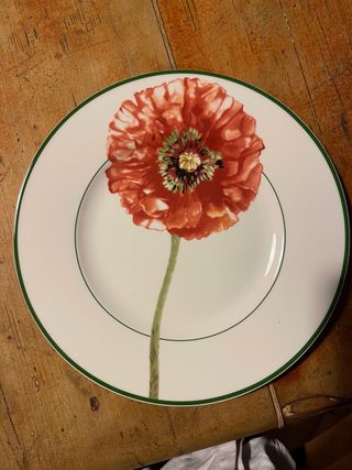 2 pezzi piatto dessert villeroy boch serie flora 