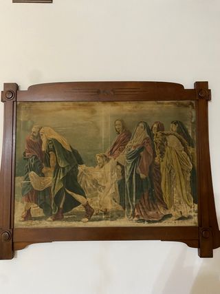 Testata del letto dipinto a mano su tela 