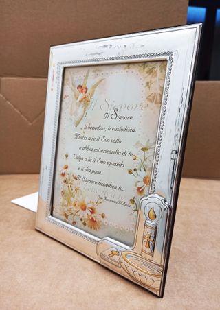 Cornice Battesimo in argento 