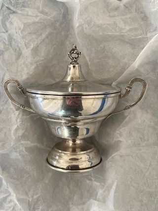 Zuccheriera vintage in argento 800