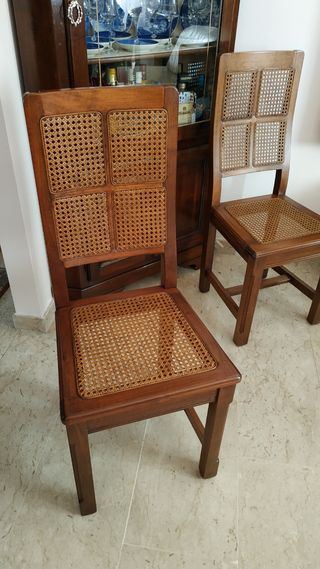 Sedie in legno e paglia di Vienna