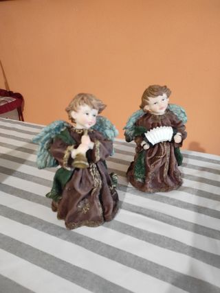 Copia due Angioletti salvadanai in ceramica