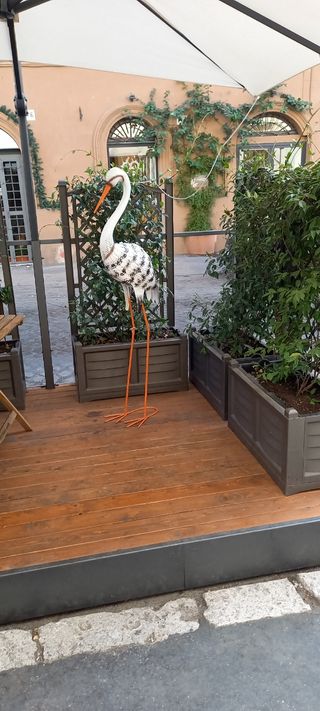 cicogna in ferro battuto