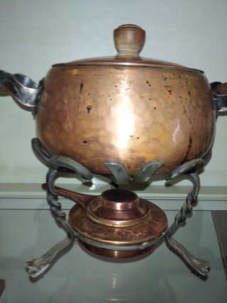 Set per fondue in rame originale made in Suisse