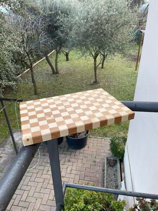 Tagliere battilarda in legno artigianale a scacchi