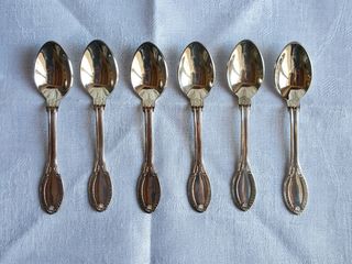 6 cucchiaini vintage in silver plated  mai usate 