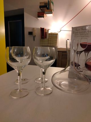 wine tasting set - 4 calici + decanter