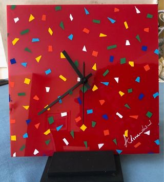 Orologio in plastica rosso sia da parete/tavolo