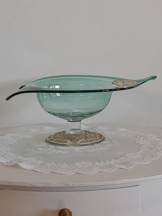 Ottaviani Vintage Art Glass Alzatina Vetro Verde 