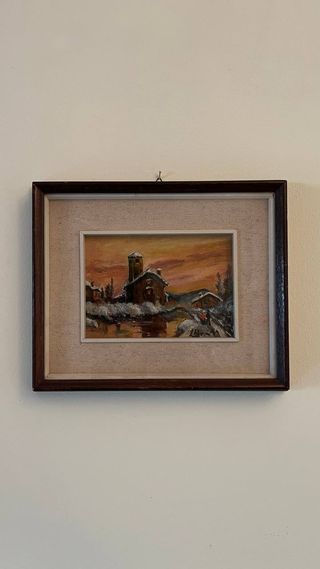 Baita di Montagna, Olio su Tela 28,5 × 23,5