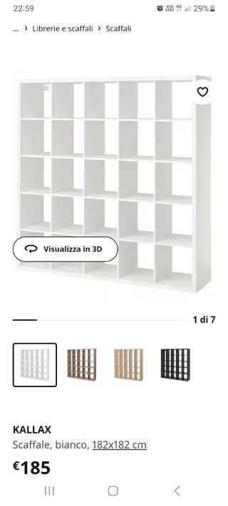 libreria ikea kallax gia smontata 