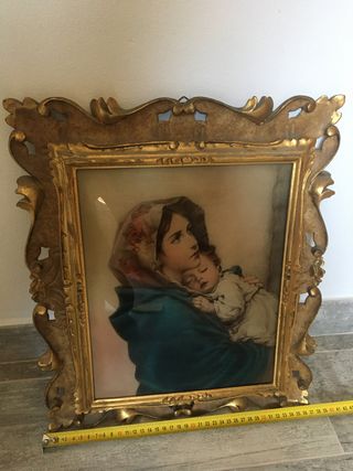 Quadro madonna con bambino capo letto