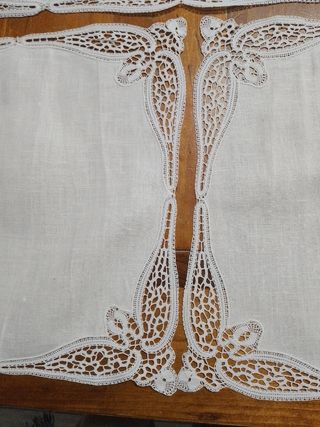 tre centri Cantù lino tutto a mano bianchi 