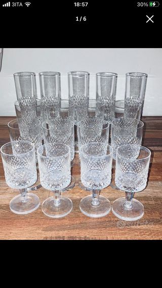 Set completo 16 bicchieri cristallo