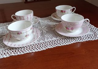 Set 4 tazze da the in porcellana Blanc Mariclo